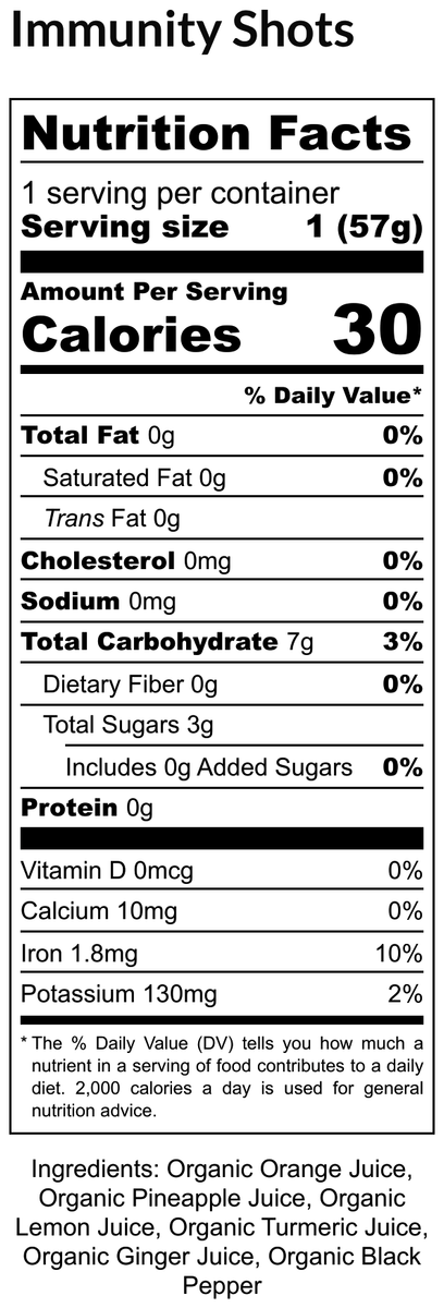 Immunity Booster Shots – Julian's Juicebox LLC